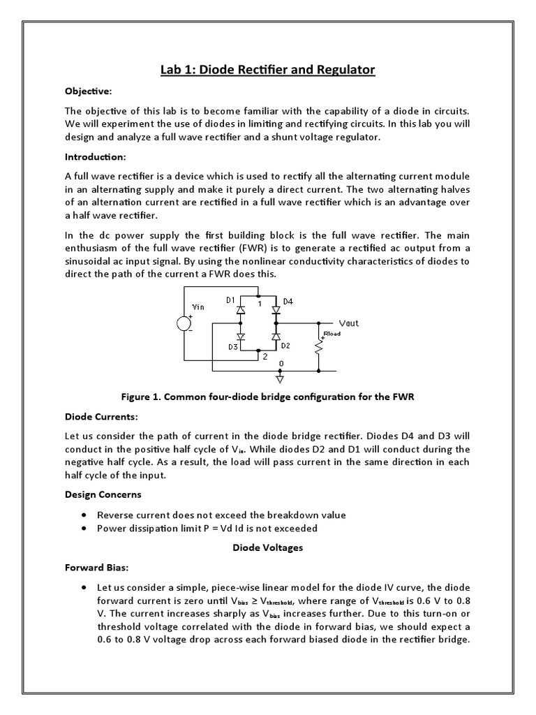 Lab 1 Diode R & R | PDF | Rectifier | Diode