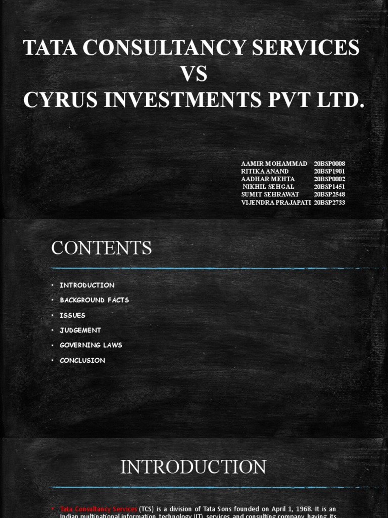 Tata Consultancy Services VS Cyrus Investments PVT LTD | PDF | Public Law | Government