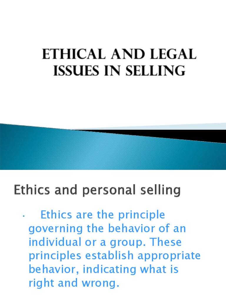 4.7 Ethical Issues Sales Management | PDF | Sales | Customer