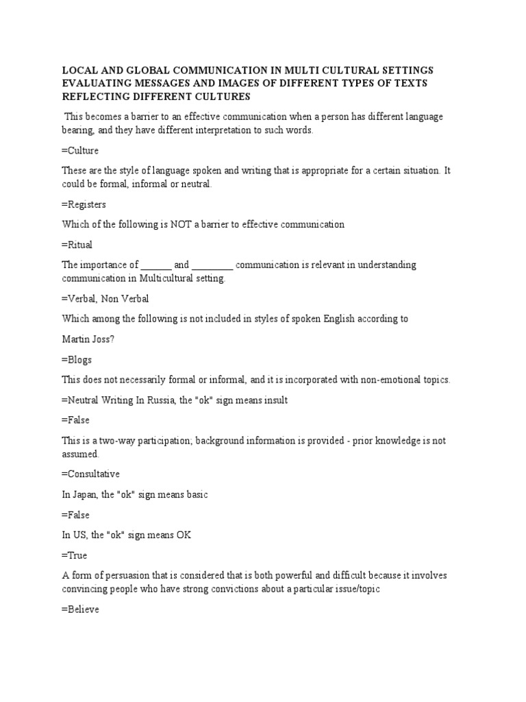 Purcom Prelims Quiz 1 | PDF | Communication | Persuasion