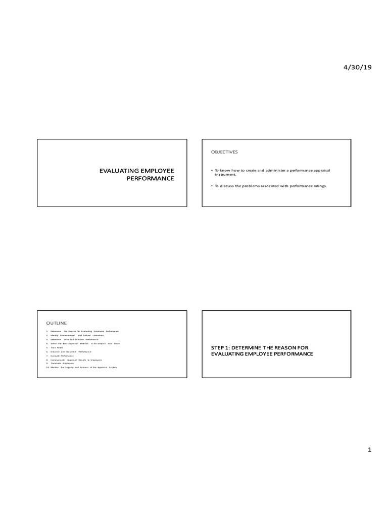 7 - Evaluating Employee Performance | PDF | Performance Appraisal | Human Nature