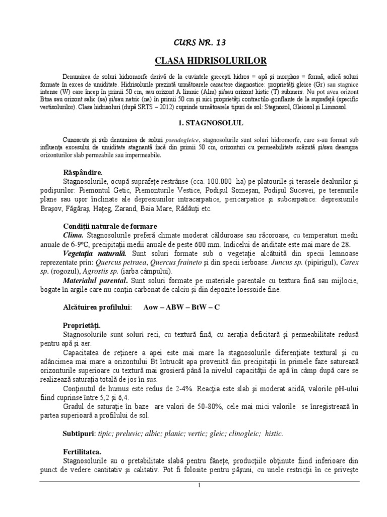 Soluri. Clasa Hidrisoluri, Vertisoluri Si Salsodisoluri | PDF