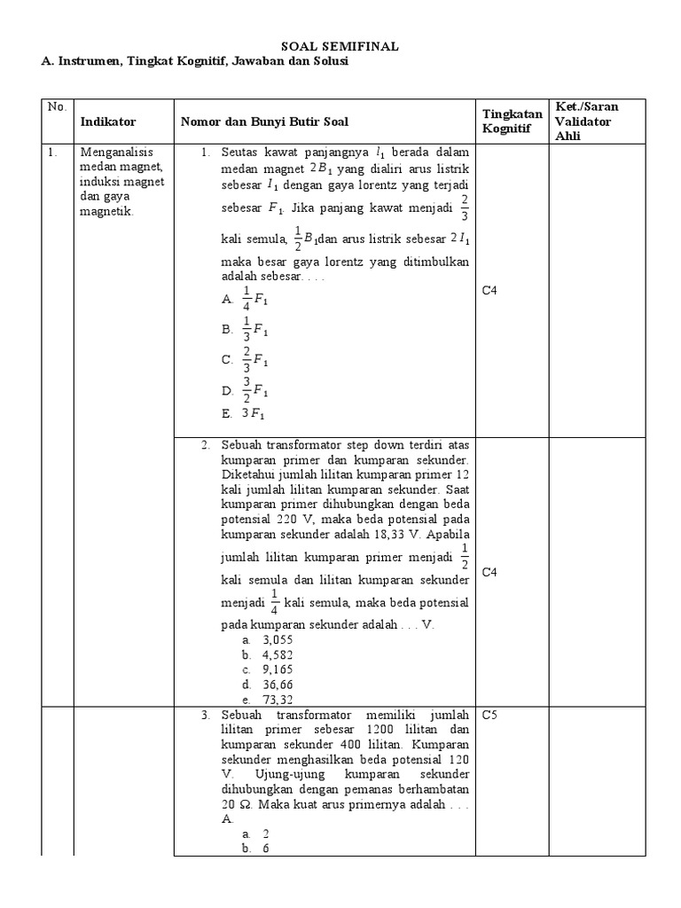 Soal Physton Semifinal SMP Fix | PDF