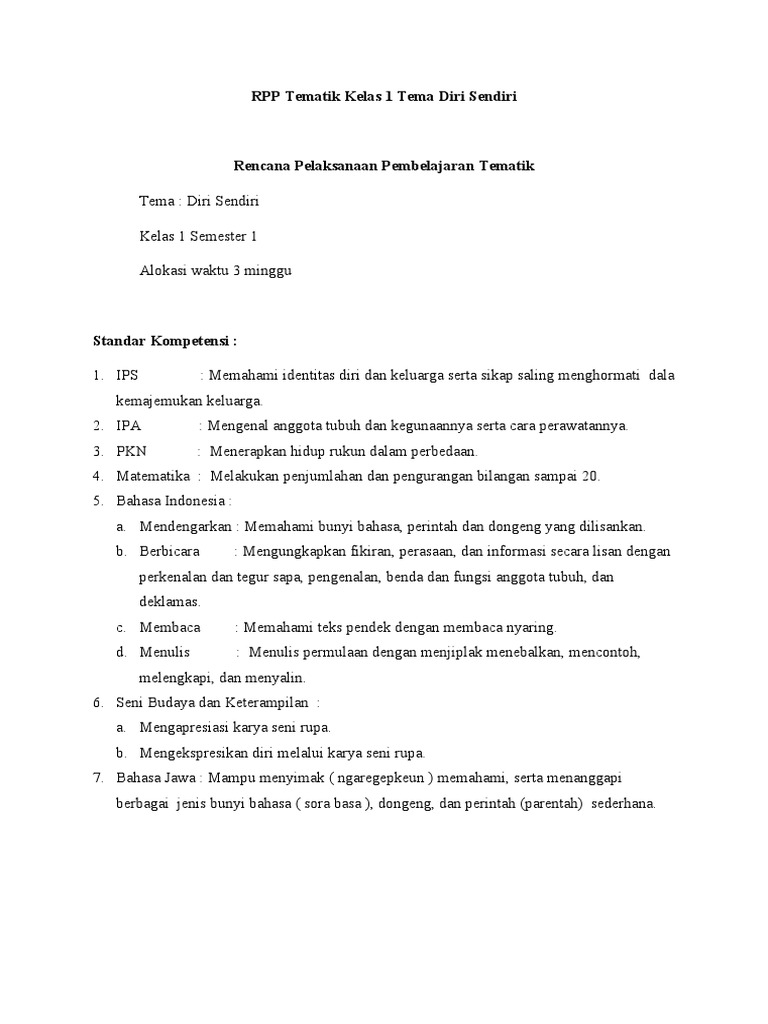 RPP Pembelajaran Terpadu | PDF | Seni & Disiplin Bahasa | Seni
