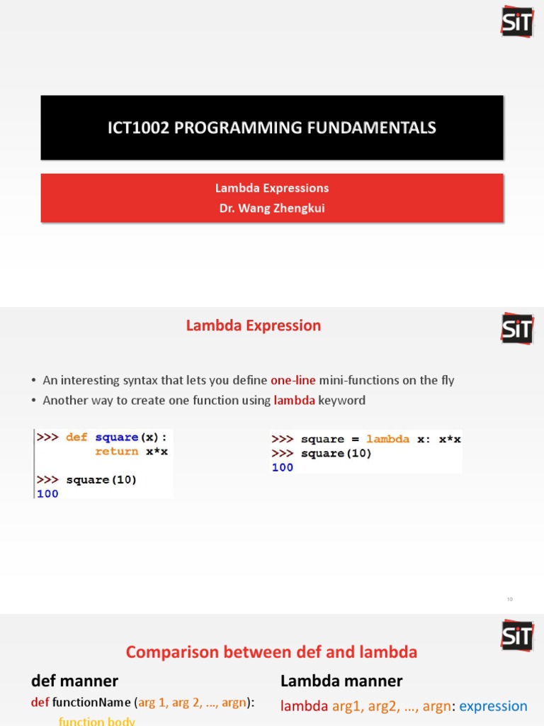 Lambda Expression - 2019 | PDF | Anonymous Function | Subroutine