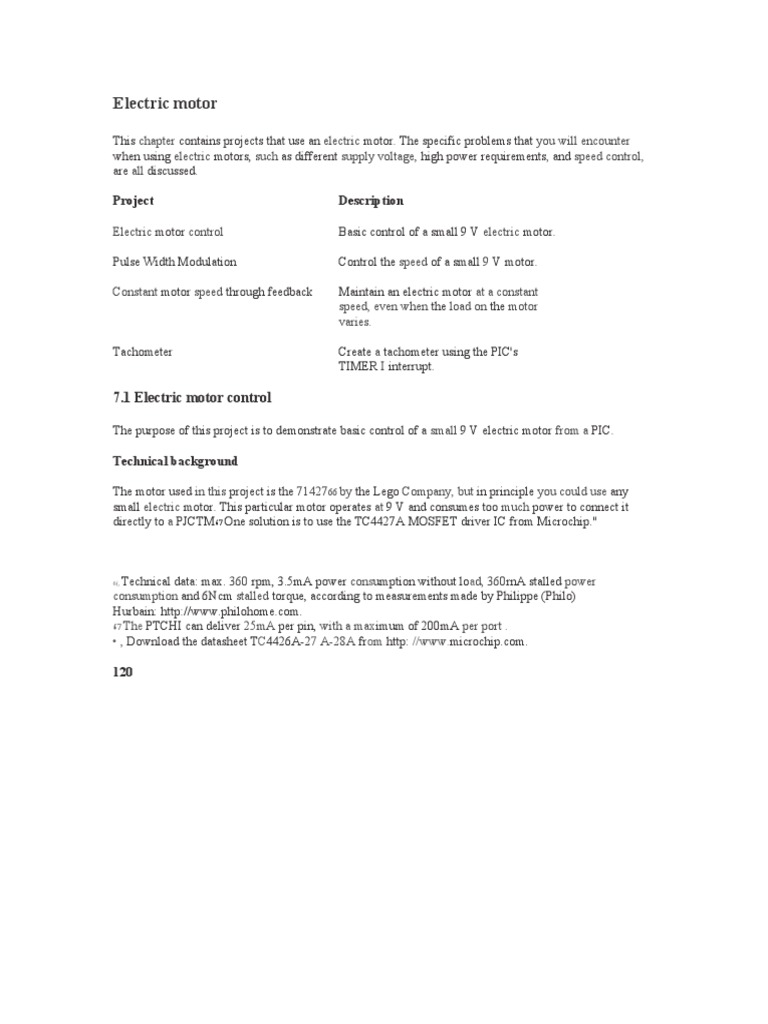 Electric Motor: Project Description | Download Free PDF | Electric ...