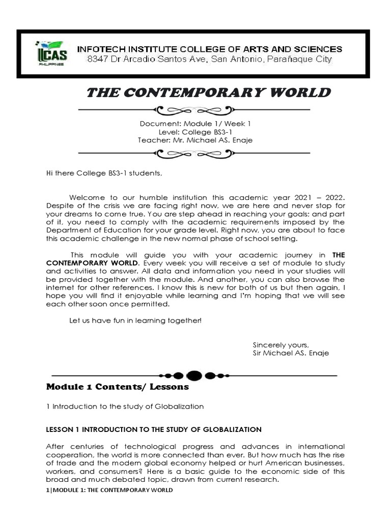 The Contemporary World Module 1 | Download Free PDF | Globalization ...