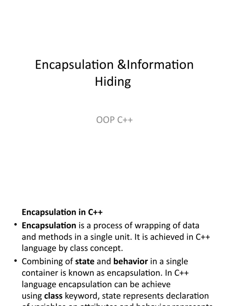 Encapsulation &information Hiding | PDF | Class (Computer Programming ...