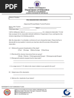 POST OBSERVATION Sample | PDF