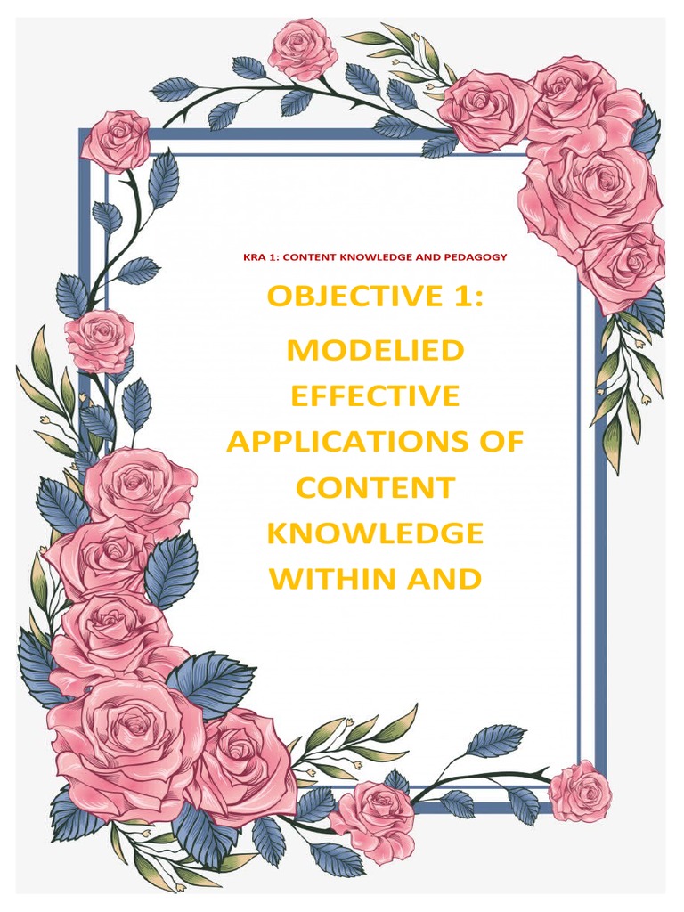 OBJECTIVE and KRA | PDF | Learning | Pedagogy