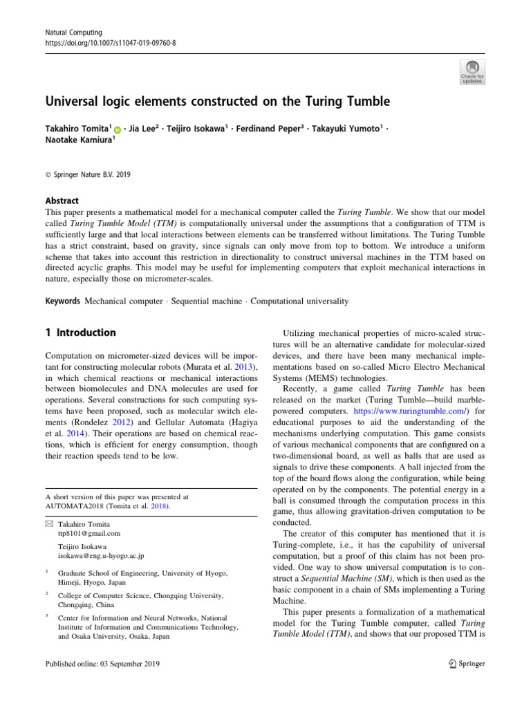 Universal Logic with Turing Tumble | PDF | Logic Gate | Function ...