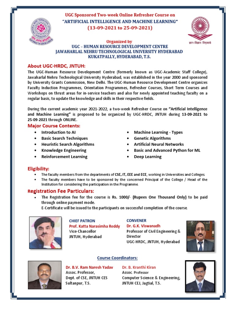 HRDC JNTUH RC AI and ML | PDF | Machine Learning | Artificial Intelligence HRDC JNTUH RC AI and ML | PDF | Machine Learning | Artificial Intelligence