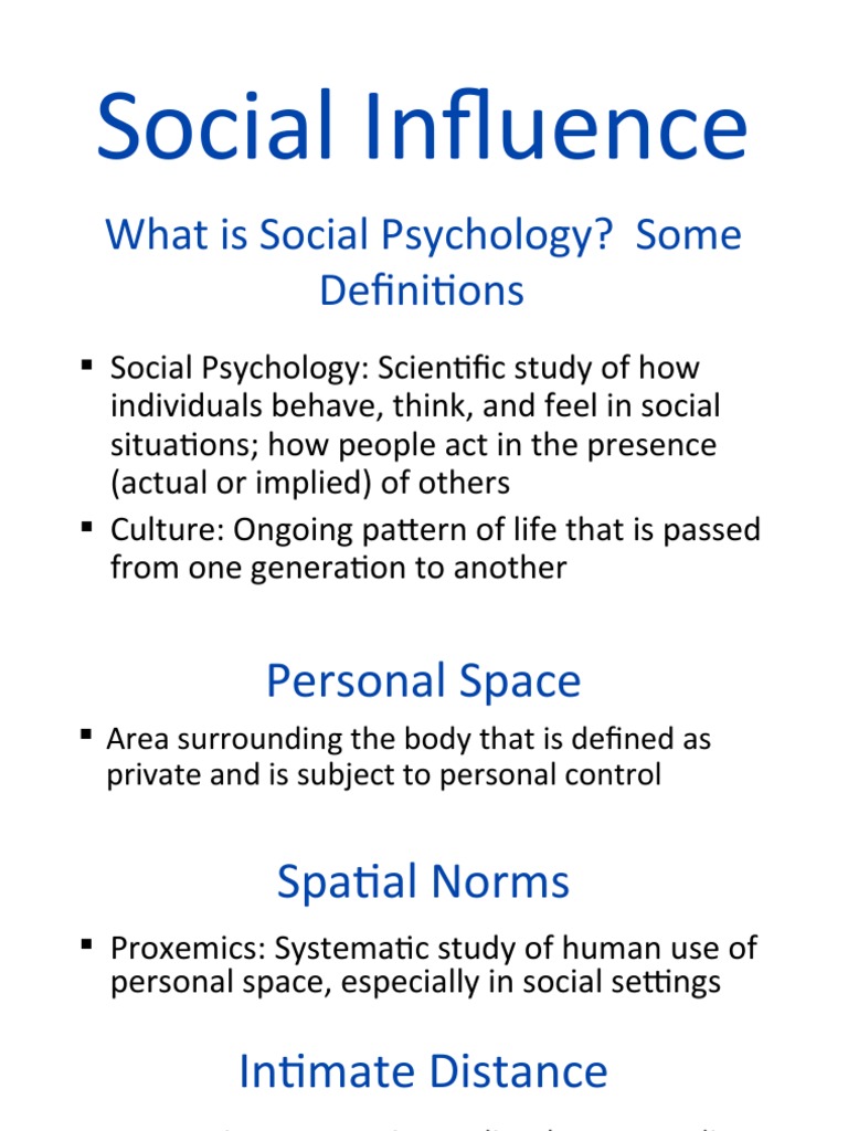Social Influence: What Is Social Psychology? Some Definitions ...