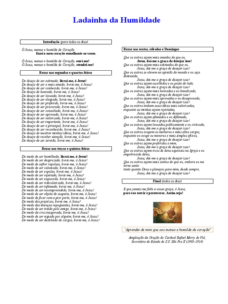Ladainha Da Humildade | PDF | Jesus | Comportamento e experiência religiosa