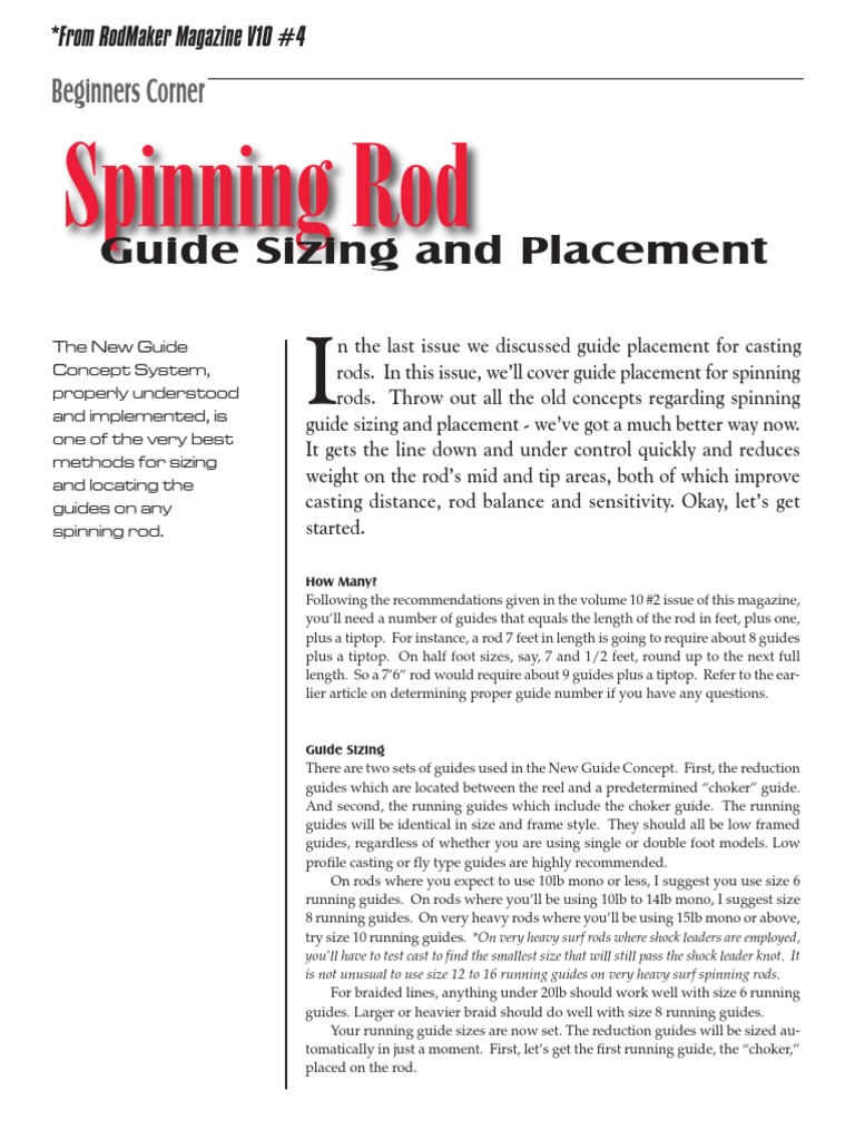 Spinning Rod: Guide Sizing and Placement | PDF