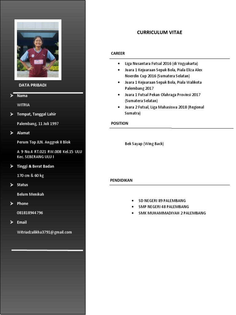 CV Sepak Bola (Iwit) | PDF