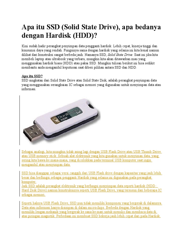 Apa Itu SSD | PDF