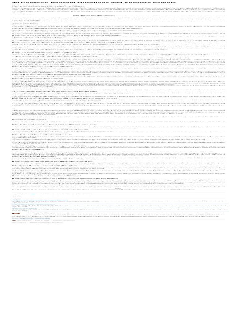 40 Common Pageant Questions and Answers Sample: View All Posts by ...