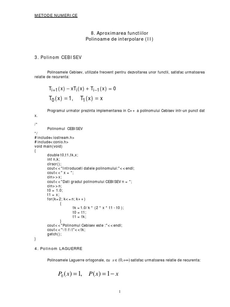 Curs 8 - Metode Numerice | PDF