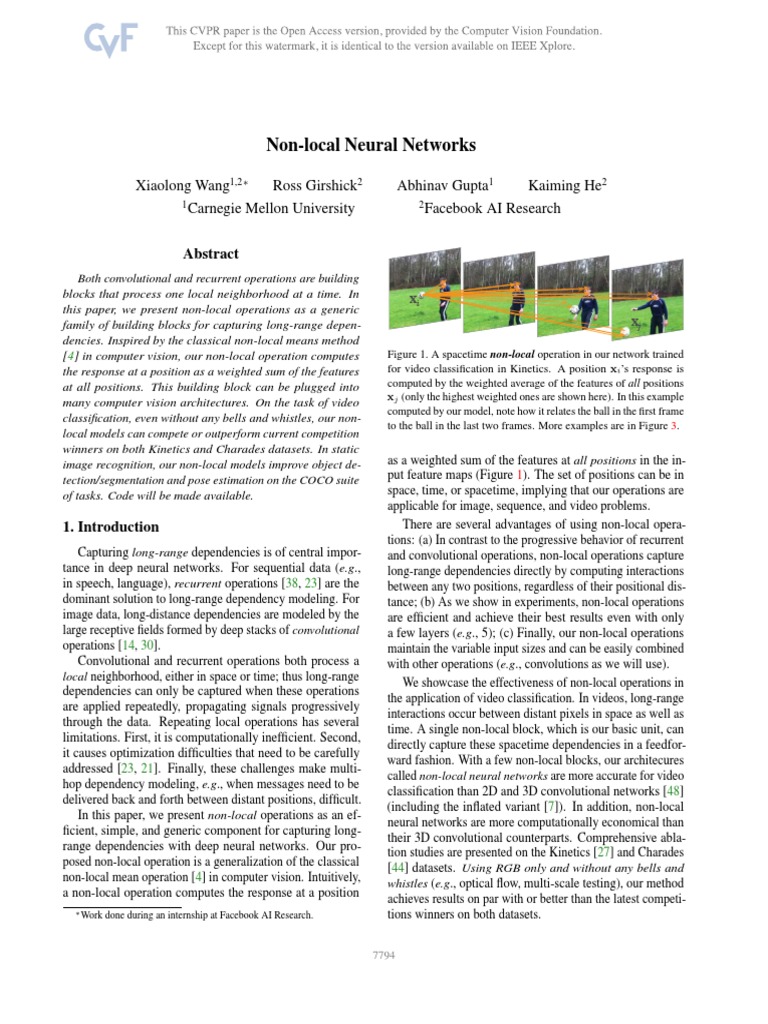 AI: Non-local Neural Networks | PDF | Artificial Neural Network | Deep ...
