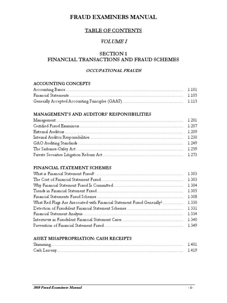 Fraud Examiners Manual: Accounting Concepts | PDF | Fraud | Witness