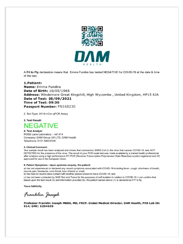 Covid Test Results | PDF