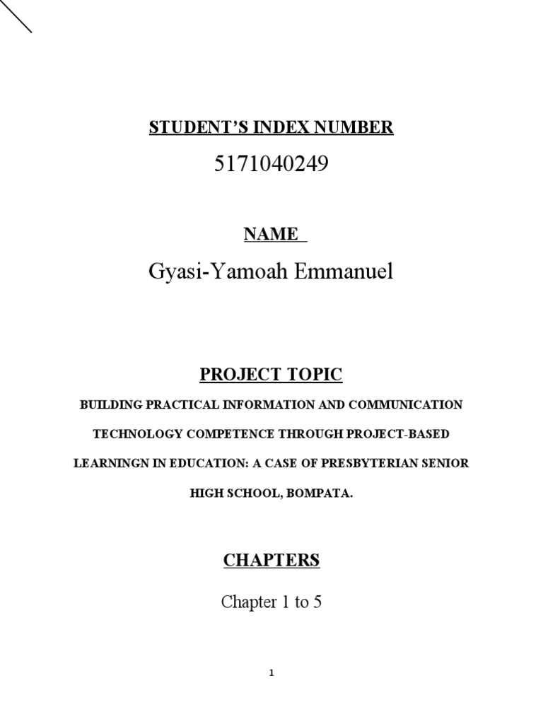 Building Practical ICT Competence through Project-Based Learning: A ...