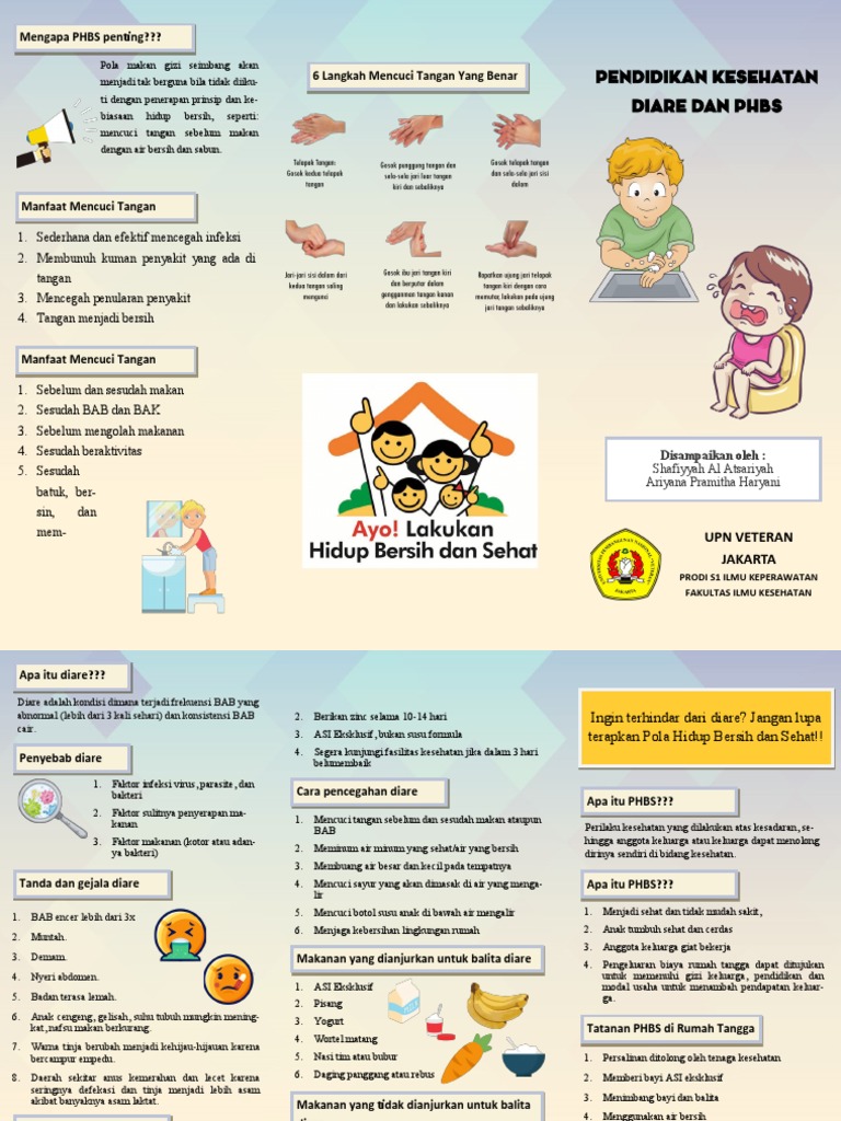 Leaflet Diare Dan PHBS | PDF