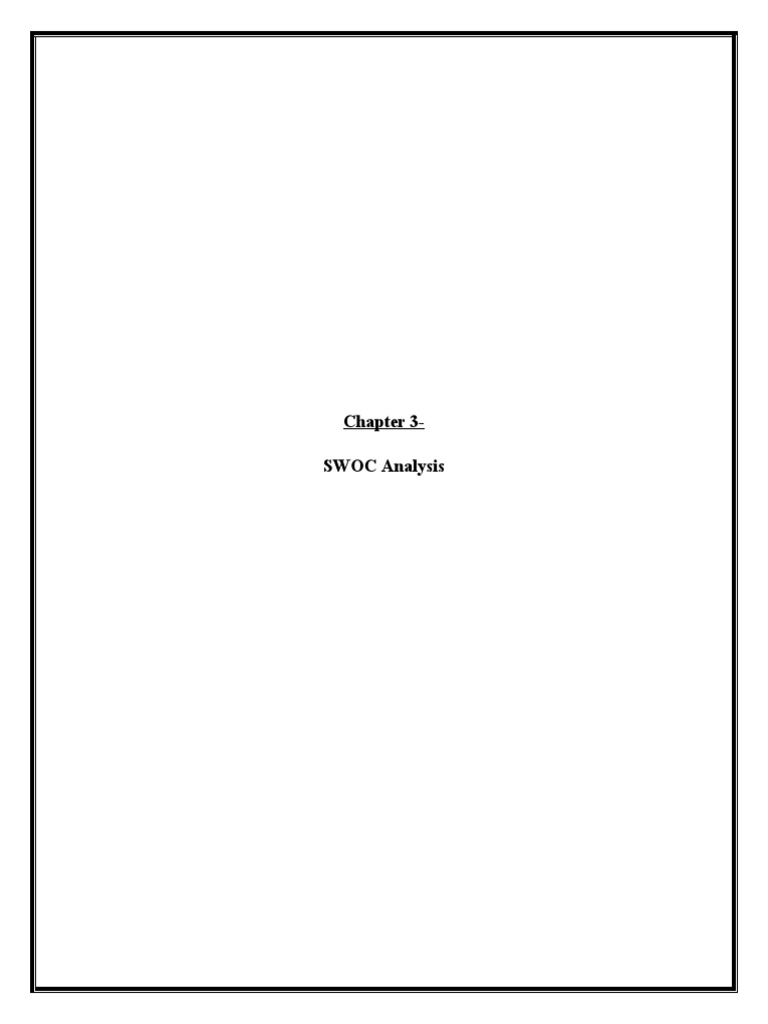 Chapter 3-SWOC Analysis | PDF | Swot Analysis | Business