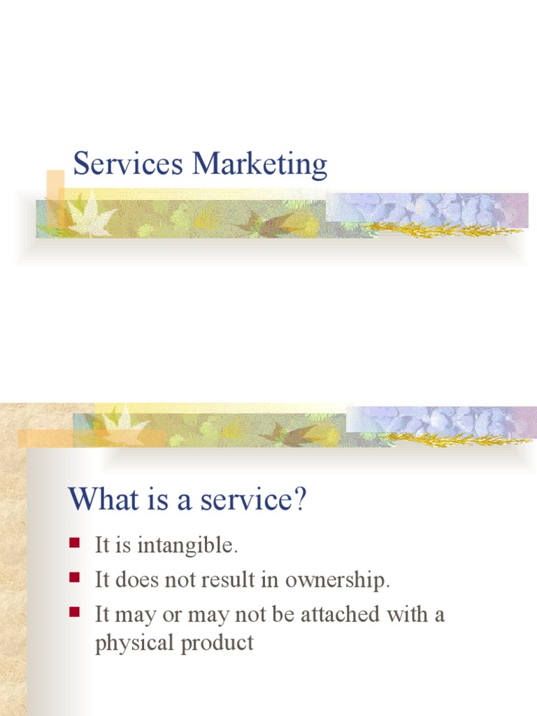 CH 1 Introduction To Services Management | PDF | Goods | Marketing