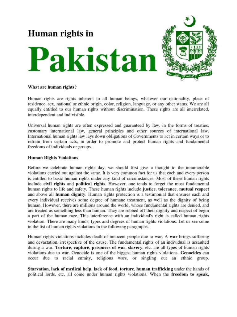 Human Rights of Pakistan | PDF | Human Rights | Pakistan