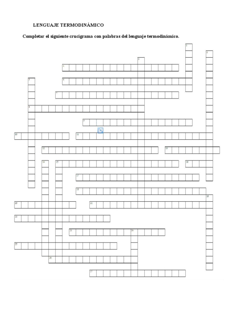 Crucigrama de Términos Termodinámicos | PDF | Termodinámica | Sistema