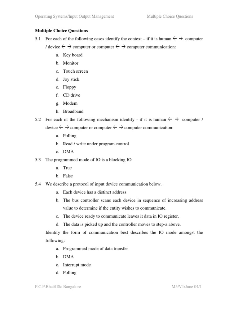 Mod 5 | PDF | Input/Output | Operating System