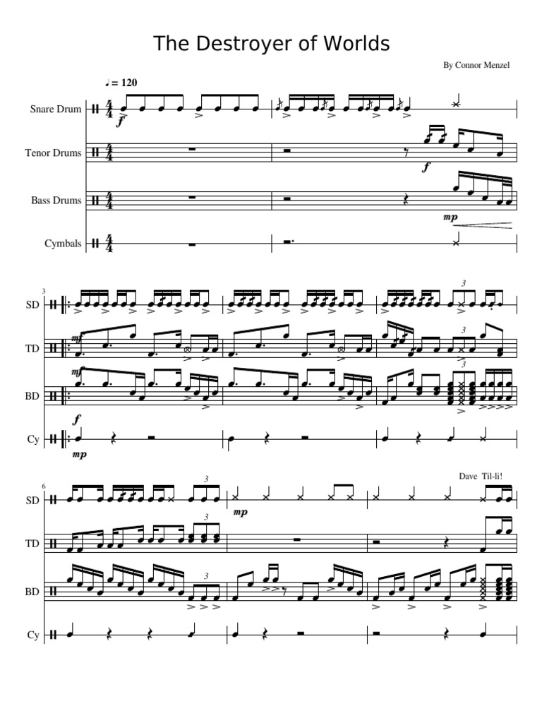 The Destroyer of Worlds: by Connor Menzel | PDF | Music Production ...