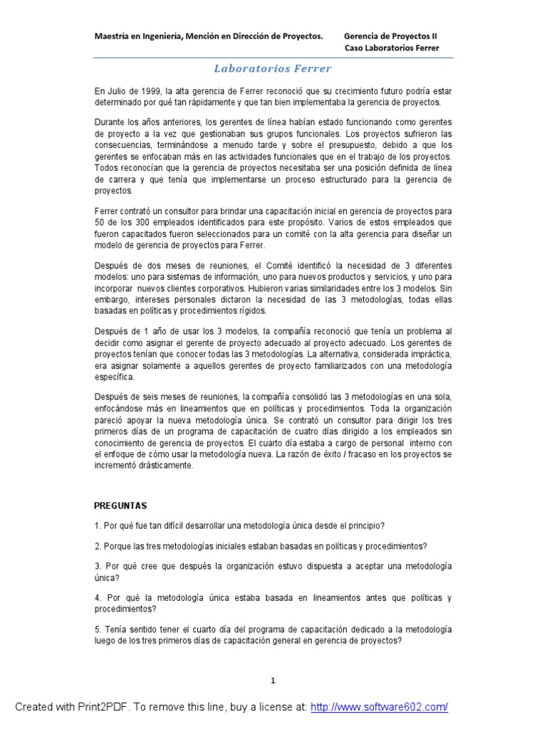 Laboratorios Ferrer | PDF | Presupuesto | Business