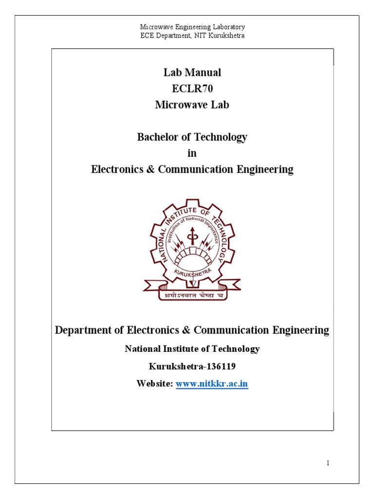 Microwave Lab Manual | PDF | Microwave | Waveguide