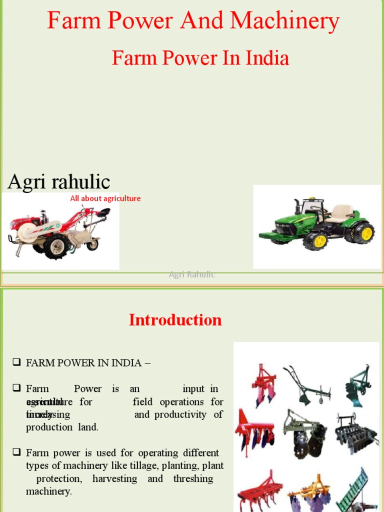 Farm Power and Machinery | PDF