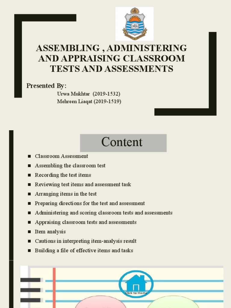 Assembling, Administering and Appraising Classroom Tests and ...