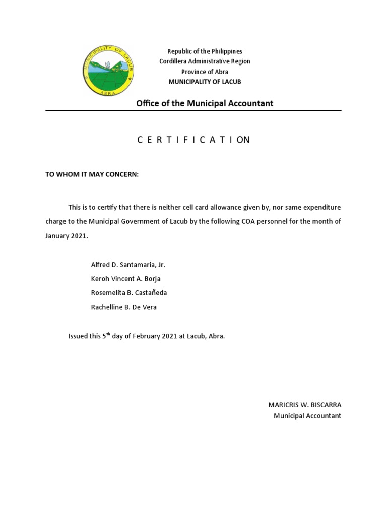 Certification-COA Cell Card All 2021 | PDF