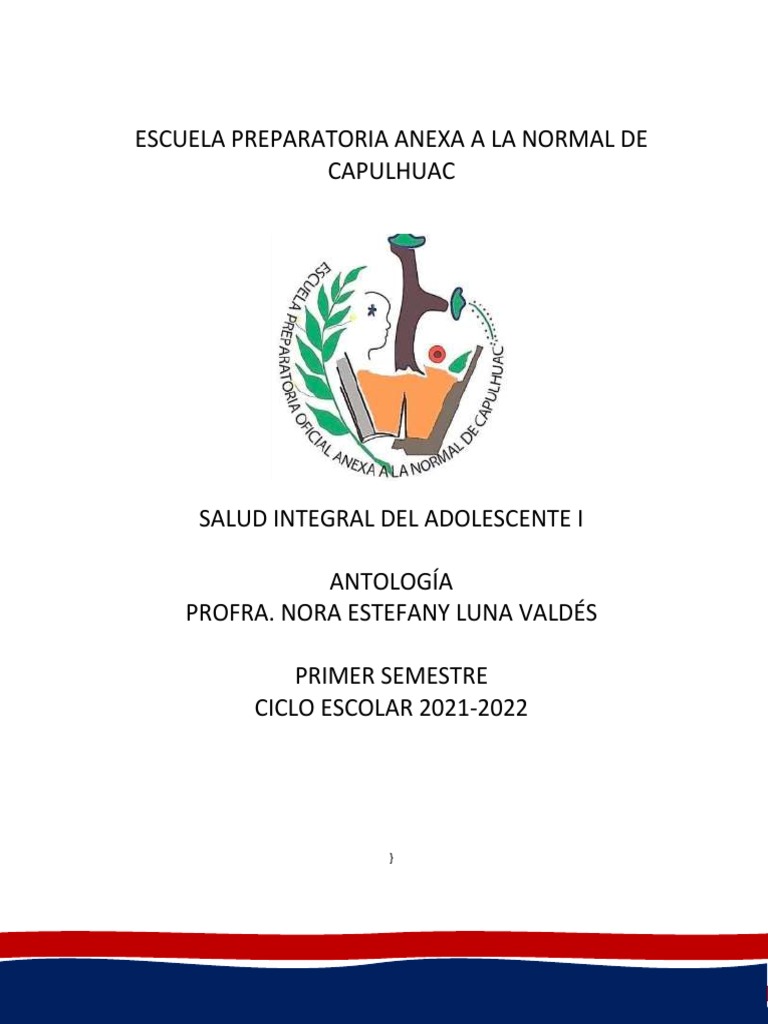 Antologia Salud Integral Primer Semestre Pdf Pubertad Adolescencia