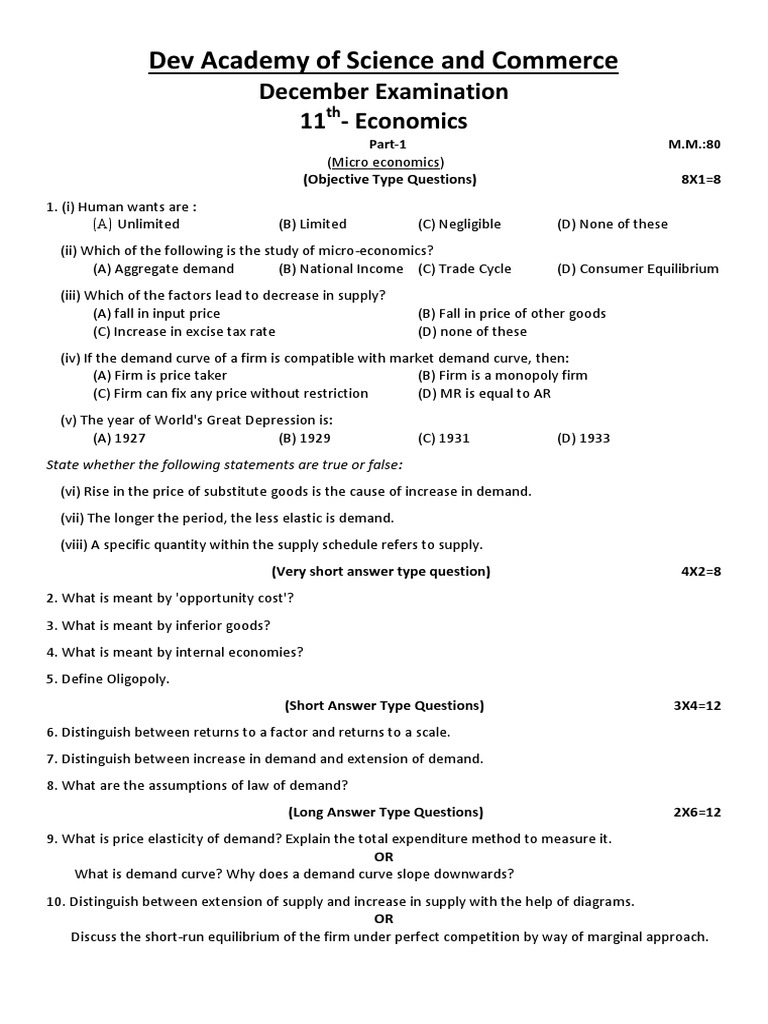 Eco 11th CBSE | PDF | Demand | Supply (Economics)