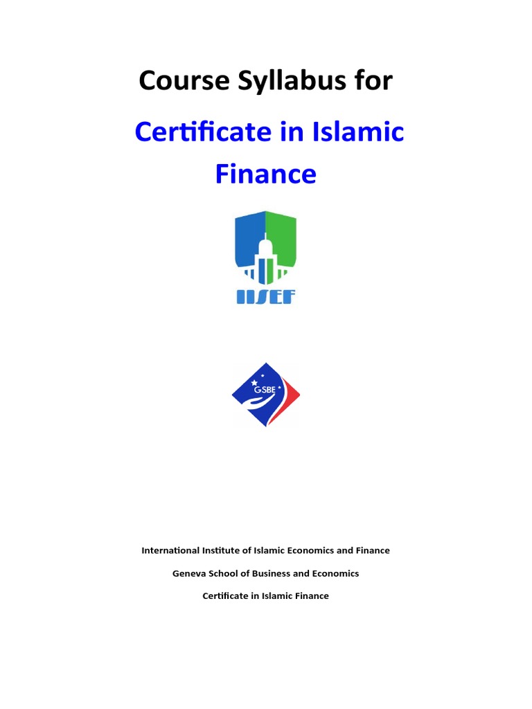 Course Syllabus For CIF | PDF | Islamic Banking And Finance | Economies