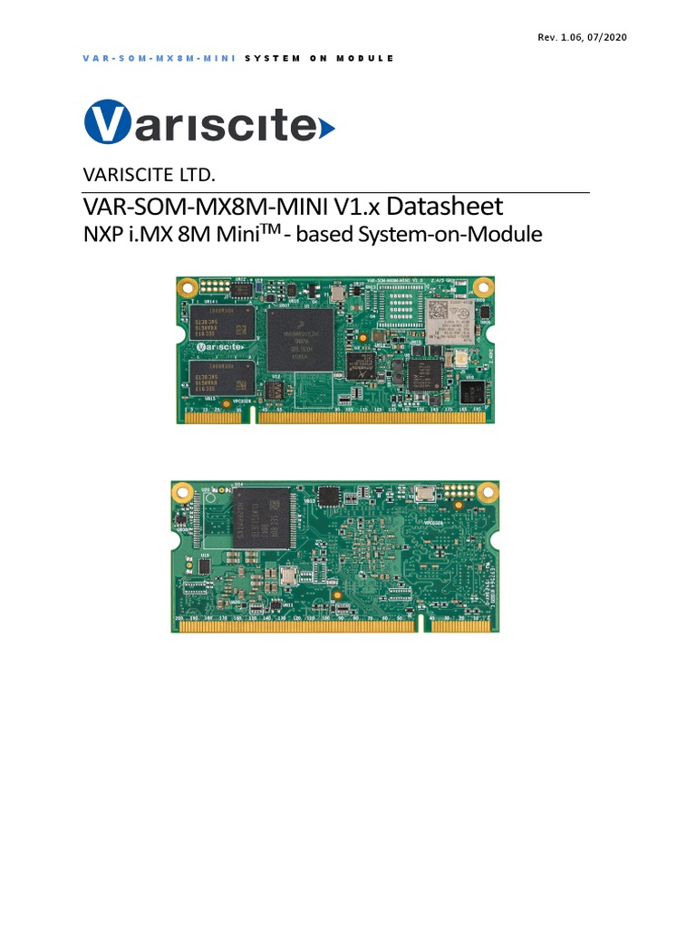 Var Som Mx8m Mini Datasheet 2 | PDF | Arm Architecture | Flash Memory