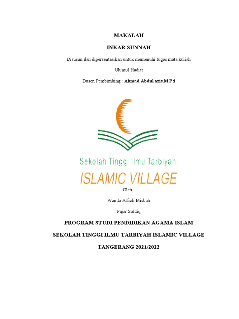 Makalah Inkar Sunnah - Wanda Dan Fajar | PDF
