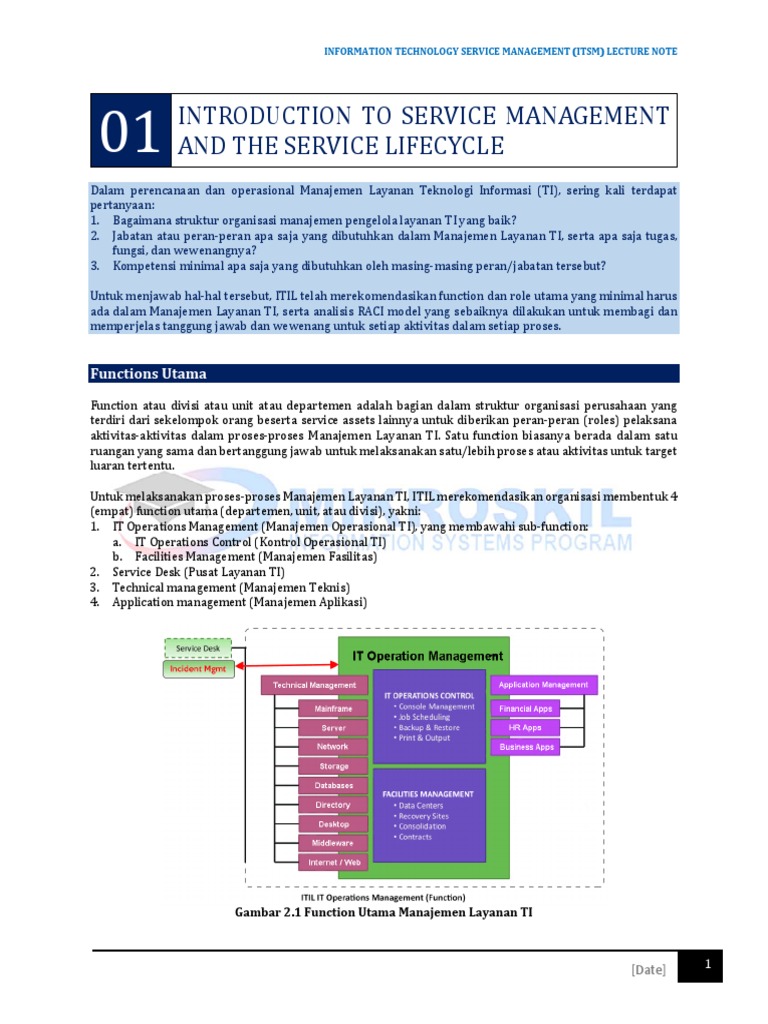 Lecture Note 01-Introduction To Service Management and The Service ...