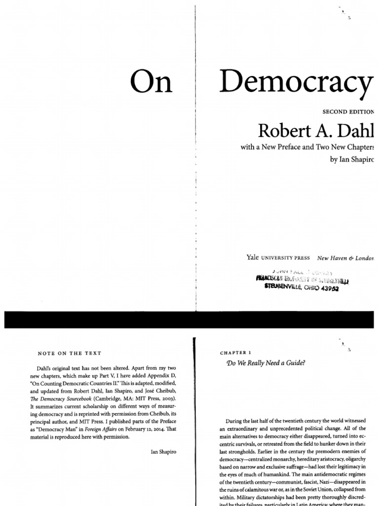 Dahl On Democracy | PDF
