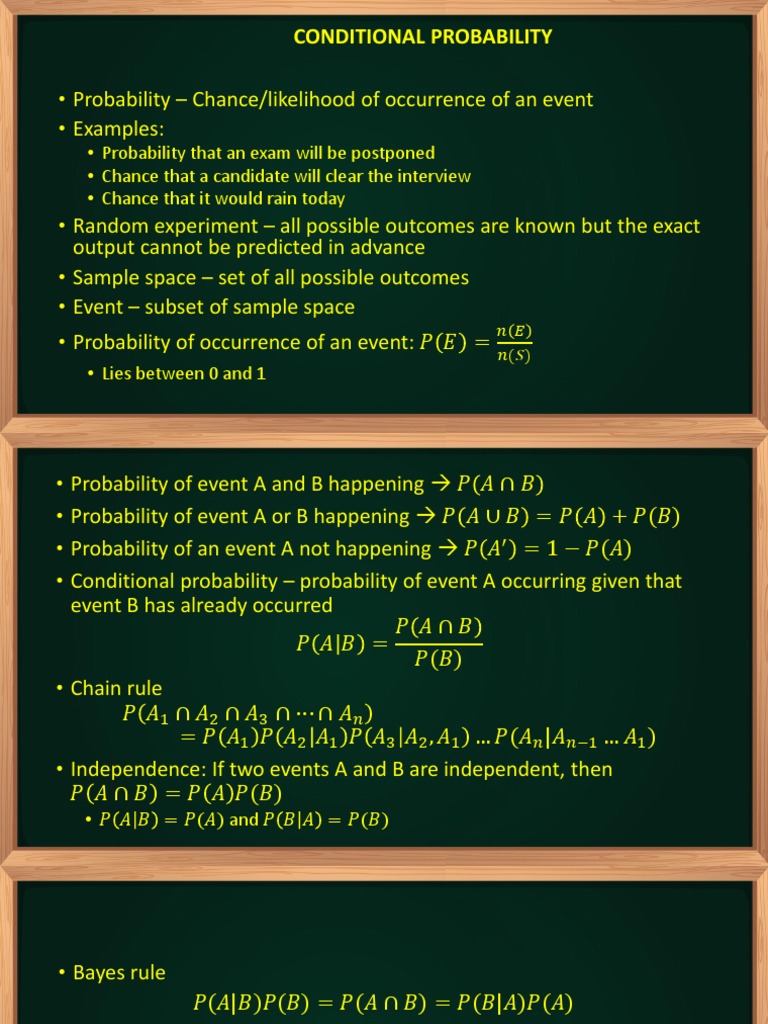 L5 L6 - Conditional Probability | PDF | Probability | Probability And ...