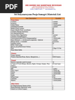 Comprehensive Pooja Items List | PDF | Foods