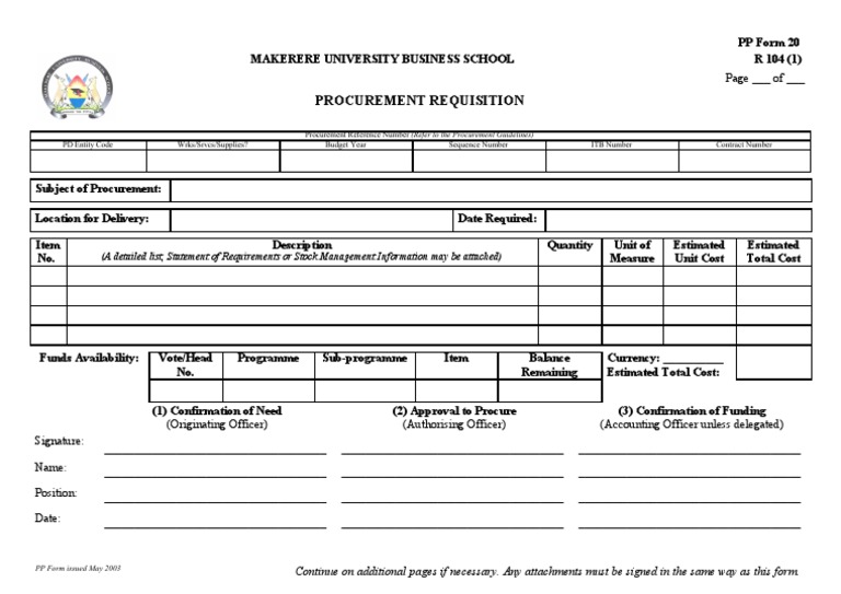 PP Form 20 | PDF | Procurement | Business