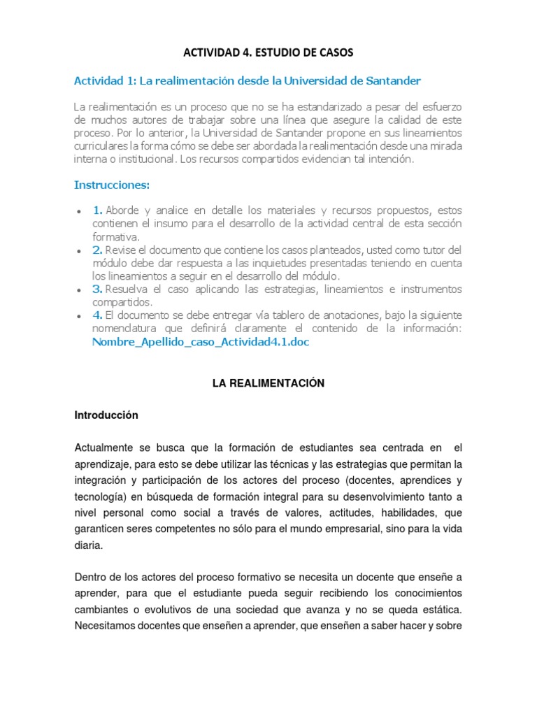 Actividad 4 - Estudio de Casos | PDF | Internet | Aprendizaje